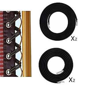 Replacement Cord for Zero Gravity Chair, 4 Pack Universal Replacement Elastic Cords Repair Tool Kit for Sun Lounger, Garden Chairs, Outdoor Recliners, Anti Gravity Chair, Bungee Chairs - Black (Black)