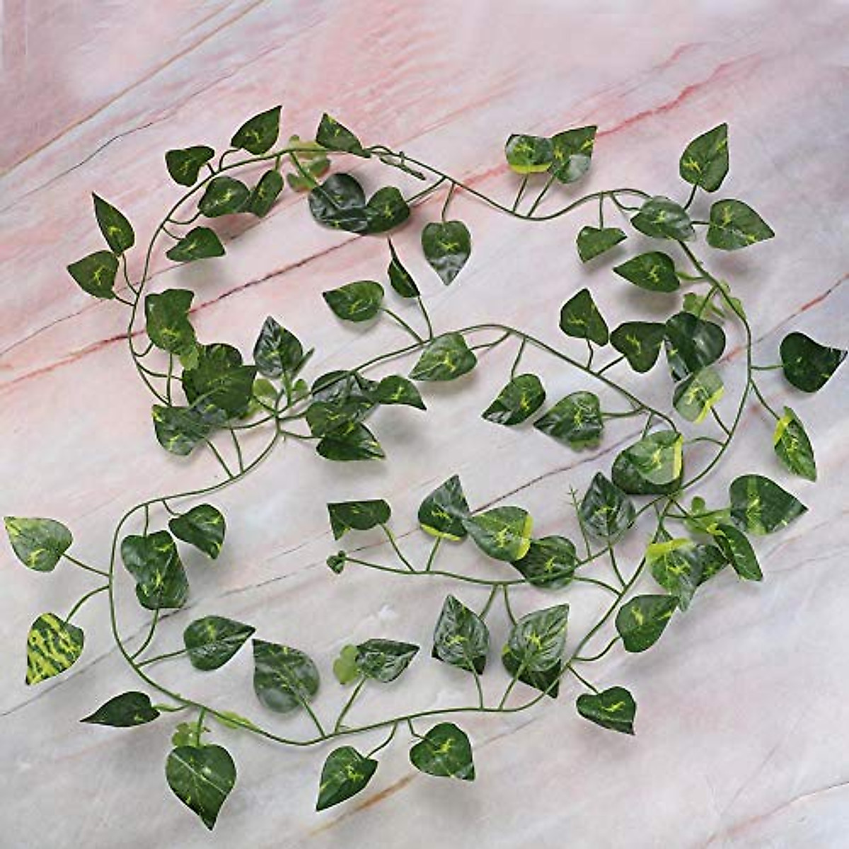 Repta Vines Flexible Bend Long Vines Artificial Fake Leaves Habitat Decor for Lizard Frogs Snakes and More Reptiles(Green Leaf)