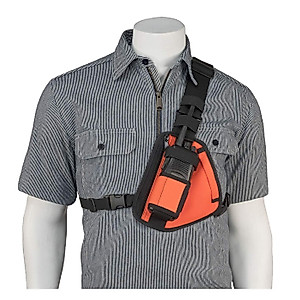 HOLSTERGUY RCH-101OR (Orange) Radio Chest Harness Shoulder Radio Holster Chest Pack Adjustable Single Radio Pouch Two-Way Radio Holster for Motorola Radios and Walkie Talkies RCH-101OR Made in USA