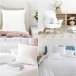 Fixwal 2pack Pillow Inserts, 26x26 Inches White Polyester Indoor Decorative Euro Pillow Inserts, Square Form Throw Pillow Stuffer for Bed Couch Car