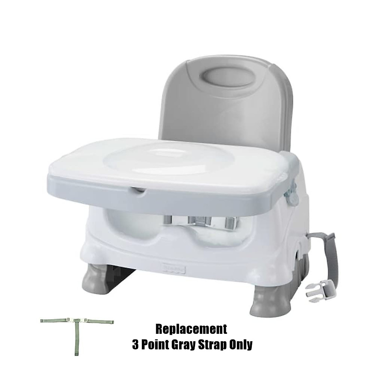 Replacement Parts for Fisher-Price Booster Seat - Fisher-Price Healthy Care Booster Seat DLT02 and V8638 ~ Replacement 3 Point Gray Strap ~ Waist and Crotch