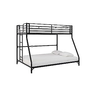 DHP Daven Easy Assembly Kids Bunk Bed, Twin Over Full, Black