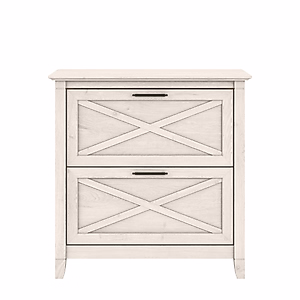 Bush Furniture Key West 2 Drawer Lateral File Cabinet in Linen White Oak | Document Storage for Home Office | Accent Chest with Drawers