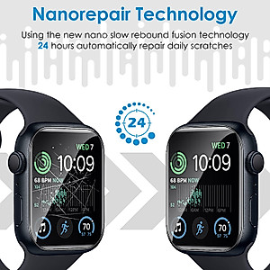 UniqueMe 6 Pack for Apple Watch Screen Protector 44mm, Apple Watch SE Series 6/5/4 Screen Protector [Upgrade Flexible Film] Anti-Scratch [Non-Bubbles] Soft HD TPU Clear Film for iWatch 44mm