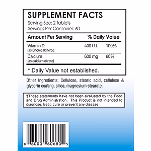 Bariatric Calcium Citrate with Vitamin D3 – Specially Formulated for Post-Bariatric Surgery - Easily Dissolvable for Fast & Effective Absorption - Made in The USA - 600mg, 120 Tablets per Bottle