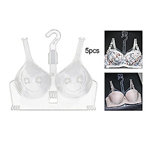 PETSOLA 5 Pieces Clear Bras Display Stand Multipurpose Bras Hangers for Shop Bathroom Home Organization