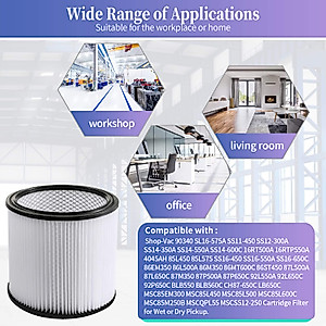 Gazeer 2Pack Replacement Cartridge Filter Compatible with Shop-Vac Shop Vac 90304, 90350, 90333,903-04-00, 9030400,fits most 5 Gallon and above Wet/Dry Vacuum Cleaners.
