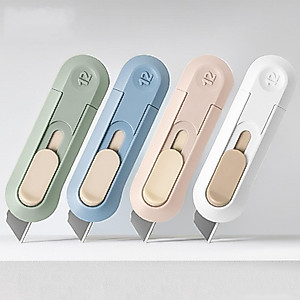 Box Cutter, Box Opener, 4PCS Small Utility Knife, Easy Slide Retractable Blade, Package Opener for Home, Office, Travel, and DIY Workpro Utility Knife