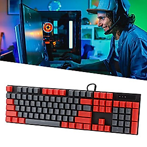 Pomya Mechanical Gaming Keyboard, 104 Key RGB Backlit Programmable Keyboard for PC Laptop, for Win 10, Win 8, Win 7, OS X, Win XP, for Vista, Ergonomic Design(Gray)