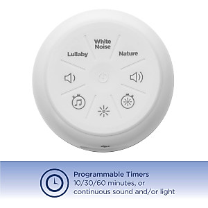 iHome Night Light with Sound Machine for Baby, Portable White Noise Machine with Sleep Sounds and Lullabies for Kids to Sleep, Ideal for Baby Shower Gifts