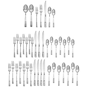 Oneida, Service for 8 Paxton 42 Piece Everyday Flatware, 18/0 Stainless Steel, Silverware Set
