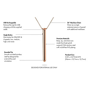 Crave Vesper 2 Original Vibrator Necklace | Wearable Sex Toys Vibrating Necklace for Adults | Luxury Adult Toys & Adult Toy Accessories, Gold