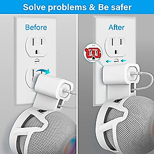Sticky Adhesive for Loose Power Outlet/Wall Socket, 6Pcs Double Sided Sticker Compatible with 3rd / 4th Gen Wall Mount WiFi Home-Pod Mini Stand, 3M High-Bond Tape for Power Plug, Extender, Adapter