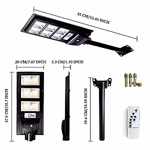 Lysed 2 Pack Solar Street Light Outdoor with Motion Sensor, 10000LM Dusk to Dawn Solar Flood Lights IP66 Waterproof LED Security Light for Parking Lot, Yard, Street, Basketball Court