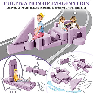 Modular Kids Play Couch, 20PCS Kids Modular Couch for 4 Kids, Kids Couch for Playroom, Modular Kids Couch for Boys and Girls, Modular Couch Kids (Blueberry)