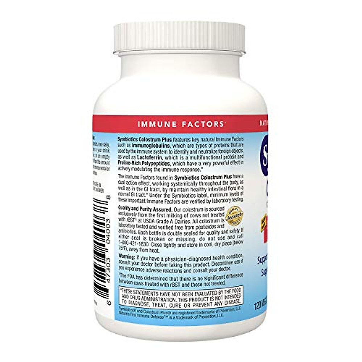 Symbiotics Colostrum Capsules Plus, Supports Healthy Immune Response (120 Capsules)