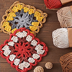 Blue Crochet Bag Hat Yarn Round Rope Yarns Cotton Twine Polyester Yarn DIY Knitting Cup Mat,Basket,Home Decor Projects 100g