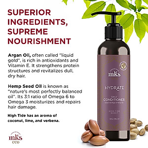 MKS eco Hydrate Conditioner, High Tide - 10 fl oz - Nourish & Moisturize Hair, Protect Against Breakage - Moroccan Argan Oil, Hemp Seed Oil - Vegan, Cruelty Free
