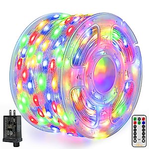 Ollny Christmas Lights Outdoor 600LED 197FT, Multicolor Christmas Tree Lights IP67 Waterproof, Plug in Fairy Lights with Remote 8 Modes Timer, Xmas Lights for Indoor House Holiday Decor