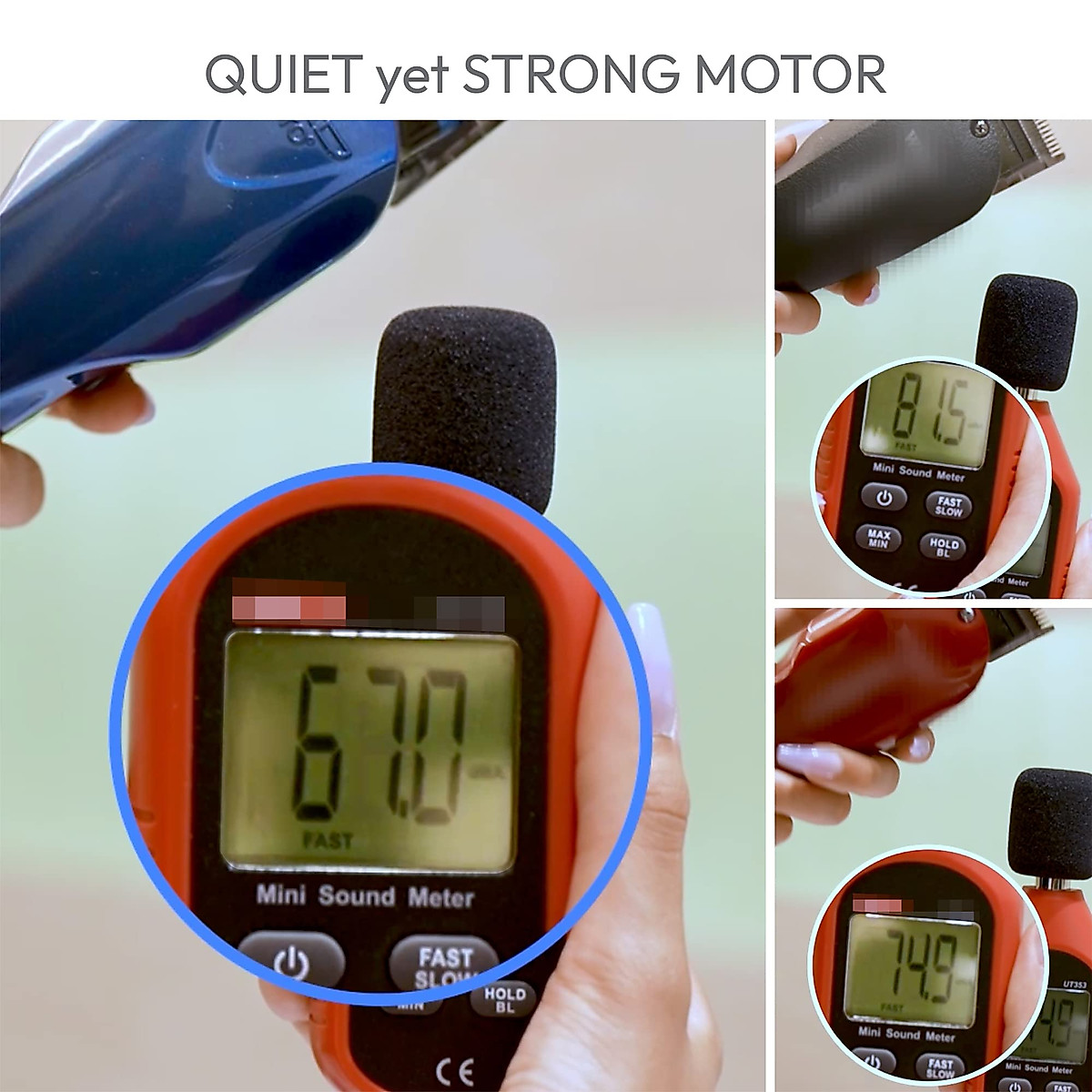 Red Pro Titanium Hair Clipper Made in USA from Imported Parts, Carbon-Steel Blade