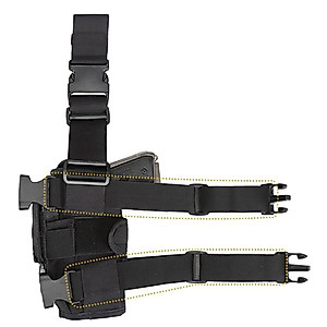 Molle Tactical Pistol Thigh Gun Holster, Drop Leg Holster, Right Hand Adjustable