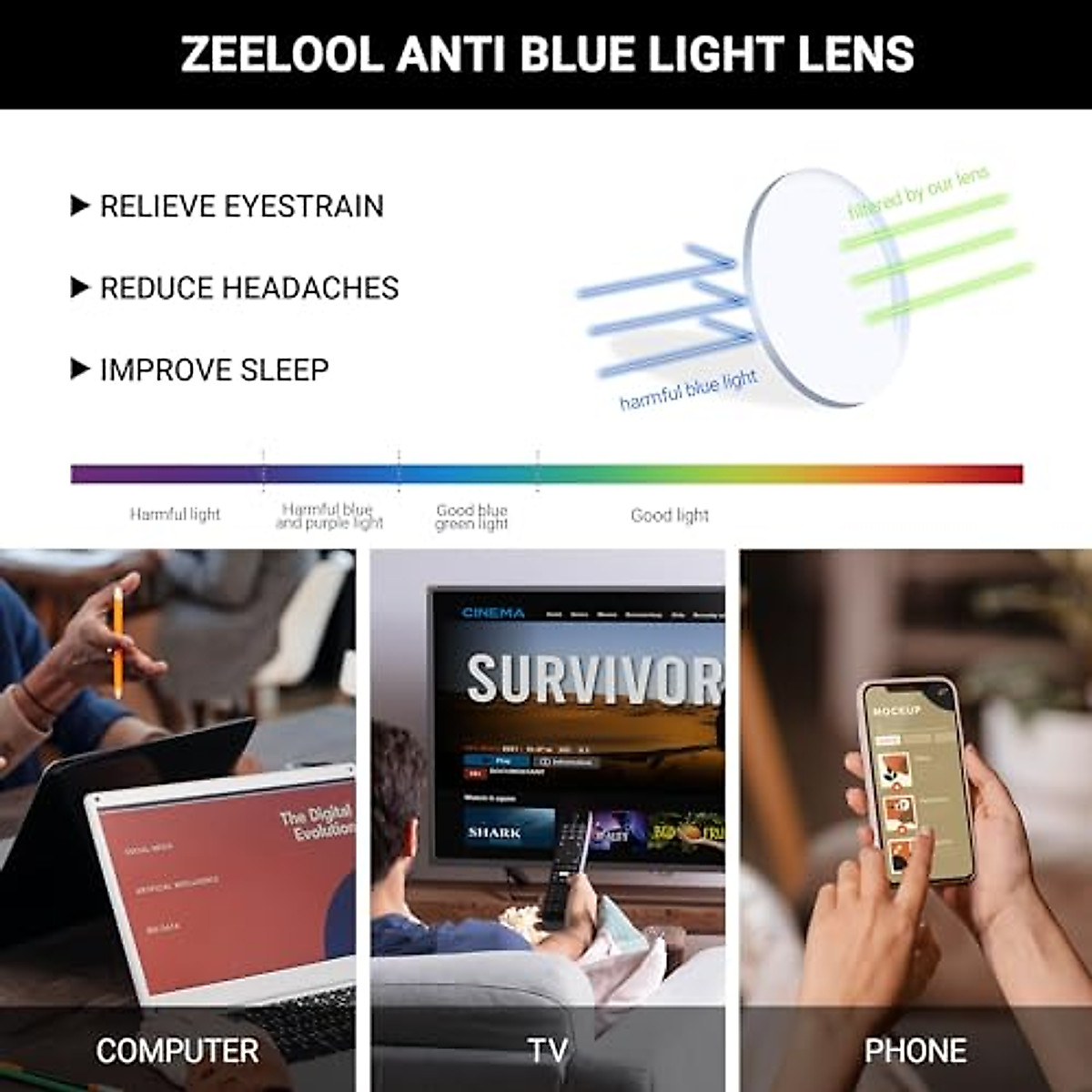 Zeelool Crystal Cat Eye Blue Light Blocking Glasses for Women Juliet VFP0270-04B Crystal