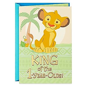 Hallmark First Birthday Card for a Boy (Lion King)
