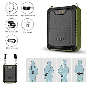 W WINBRIDGE 25W Bluetooth Voice Amplifier Powerful with Wired Portable Headset Microphone, Voice Amplifier for Teachers, Speaker Headset Mic Support Waterproof for Outdoors Tour Guide M900
