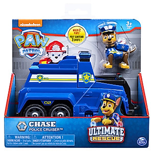 Paw Patrol Ultimate Rescue - Chase’s Ultimate Rescue Police Cruiser with Lifting Seat & Fold-Out Barricade, for Ages 3 & Up