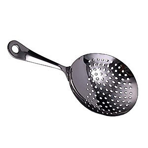 UPKOCH Stainless Steel Julep Strainer Cocktail Strainer Stainless Steel Cocktail Strainer Filter Bar Drink Strainer Utensil for Bartenders and Mixologists (Black)