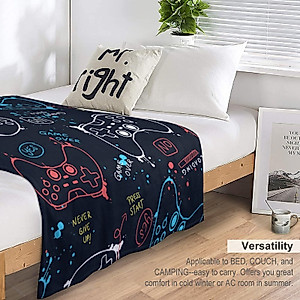 Video Game Controller Print Blanket Soft Warm Plush Throw Blanket Games Console Flannel Blanket Couch Bedroom Living Room Camping Travel Blanket (Style 2, 50" x 40")