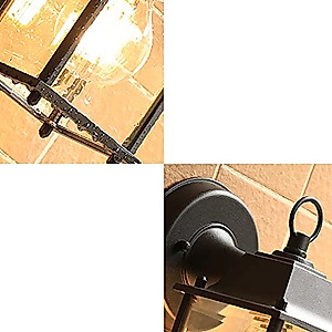 Modern Simplicity Sconce Wall Lamp Small Black Square Wall Lights Outdoor Waterproofing E27 Base Wall Lighting No Need to Assemble for Balcony Garden Courtyard Gate