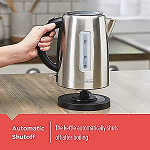 BLACK+DECKER 1.7L Cordless Kettle, Silver, KE2000SD