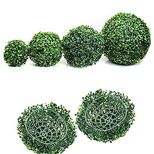 junshi11 Artificial Plant Topiary Ball Faux Boxwood Decorative Balls for Home Office Desk Table Room Decoration, Garden Wedding Decor, Indoor Outdoor Artificial Plant Ball 12 cm