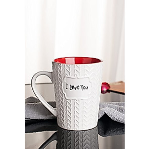 Ynsfree I Love You Mug 16 oz Coffee Tea Cup for Dad/Father/Mom/Grandma/Ladies/Wife,Birthday/Christmas/Anniversary/Valentine,Holidays Ceramic Mugs