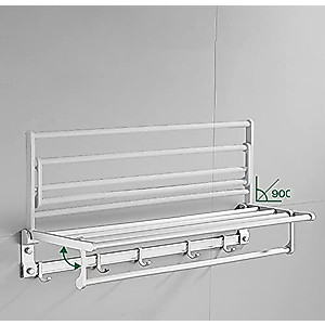 Towel Racks, Towel Rack Bath Towel Holder Towel Stand Towel Holder Punch Free Shower Shelf Bathroom Accessories Wall Organizer Hook Hanger Aluminum Storage Rack Towel Storage Holder/Tr/a