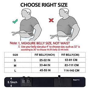 Mostcomtac Belly Band Holster for Concealed Carry - Gun Holsters for Men Women, Waist Holster for Pistols, Fit Glock, Ruger Lcp, S&W M&P 40 Shield Bodyguard, Sig Sauer, Beretta, 1911, Etc(Black S)