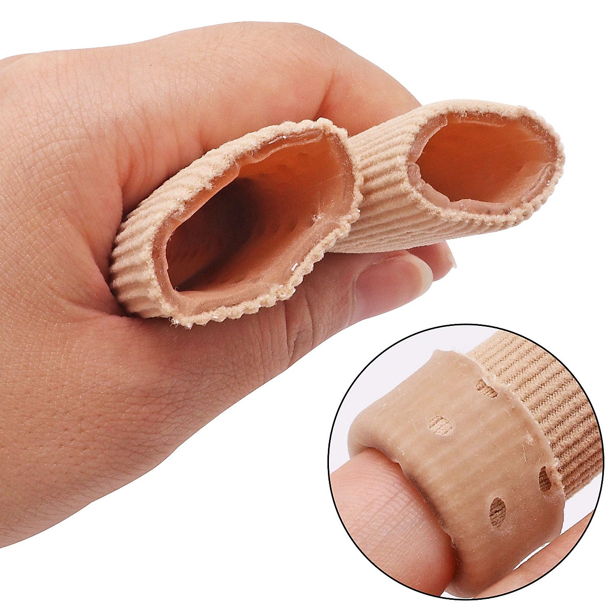 SWZHAI 6 PCS Toe Tubes Sleeves, Cuttable Toe Cushions Gel Toe Protector Breathable Toe Separators Tube Corn Pads for Toes, Fingers