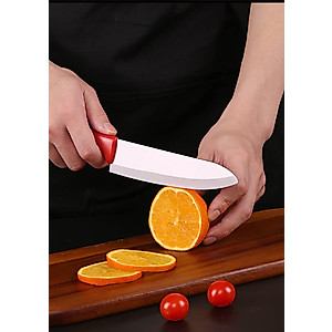 NEW Ceramic Knives With Covers 4 Pcs Quality Kitchen Knife Set with Stain Resistant 6 inch Chef Knife, 5 inch Steak Knife, 4 inch Fruit Knife, Peeler (Green)