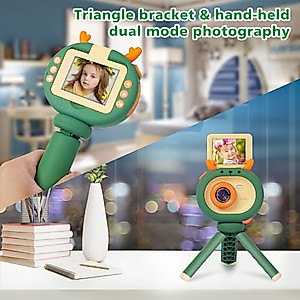 Kids Digital Camera Toddler Camera HD 1080P Video Camera for Kids Age 3-12 Kids Selfie Camera with Flip-Up Monitor Mini Kids Camera with 32GB SD Card Christmas Birthday Gift for Kids Green