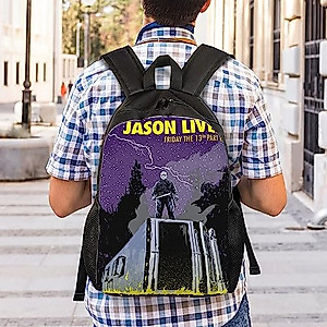 HEMKUNT Friday The 13th Part Vi Jason Backpack Men And Women Casual Fashion Lightweight Classic Backpack Tourist Black Bag