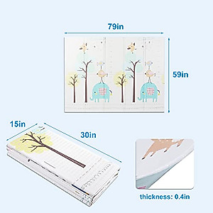 Calody Baby Play mat, Extra Large Baby Crawling Mat, Portable & Waterproof Non Toxic Soft Foam, Reversible Playmat for Baby Infant Toddler & Kids (79 x 59 x 0.4 in)