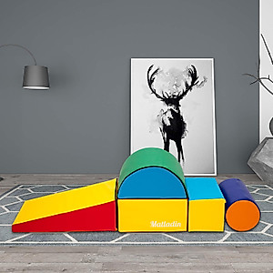 Matladin Indoor Safe Soft Foam Climber 5-Piece Sets, Beginner Toddler Climber with Slide Ramp Indoor Climbing Toys for Toddlers Kids and Children