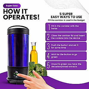 Ardent FX Decarboxylator 110V With Bluetooth Connectivity - 3 in 1 Portable Decarboxylation - Herbal & Oil Infuser Machine - Quick & Effortless Decarboxylation - Odorless - Use for Butter and Herbs