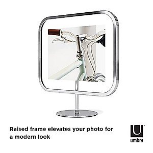 Umbra Infinity Picture Frame, Floating Photo Display for Desk or Wall, 5x7, Chrome
