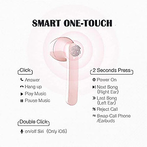 Wireless Bluetooth Earbuds, True Wireless Stereo Headsets in-Ear, 30H Playtime & Wireless Charging Case, Built-in Mic Earphones Premium Sound, Touch Control, IPX5 Waterproof Sport Headphones