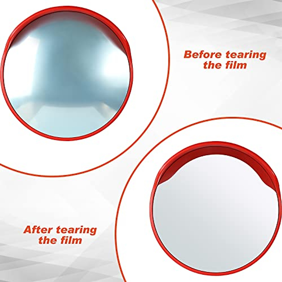 2 Pieces Safety Convex Mirror Traffic Mirror Corner Mirror Outdoor Security Mirror Blind Spot Mirror for Driveway Road Parking Lot Garage Warehouse, Tear off The Protective Film Before Use (24 Inch)