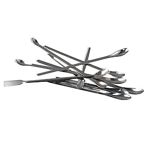 SHUATI Laboratory Measuring Spoon Stainless Steel Multi-Purpose Silver Micro Sampling Scoop Durable Lab Spatula for Powders Gel Cap Filler