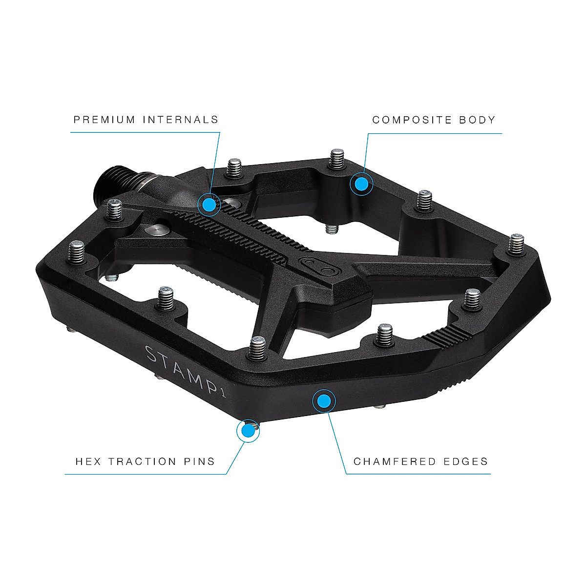 Crankbrothers MTB Pedals Stamp 1 Gen 2 Large Black