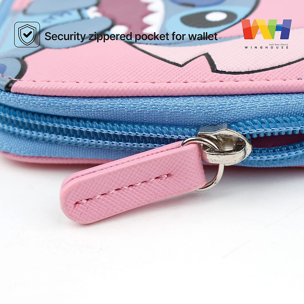 Stitch Gift Zip-Around Bifold Novelty My First Wallet Money Organizer with Coin Pocket Purse for Girls Teens Teenager